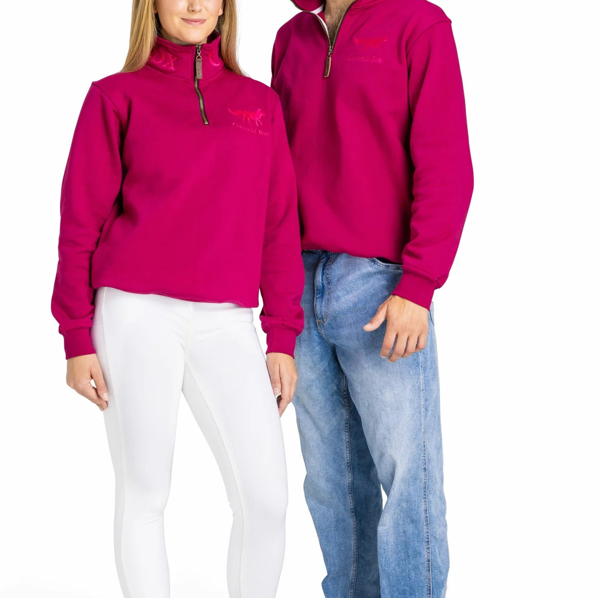 Cotswold Fox Tetbury Unisex Quarter Zip - Raspberry – The Auld Forge ...