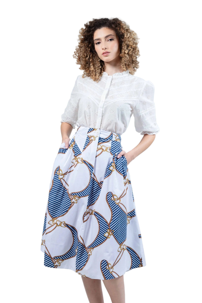 Hartwell Olivia Women’s Skirt - Navy Snaffle – The Auld Forge - Country ...