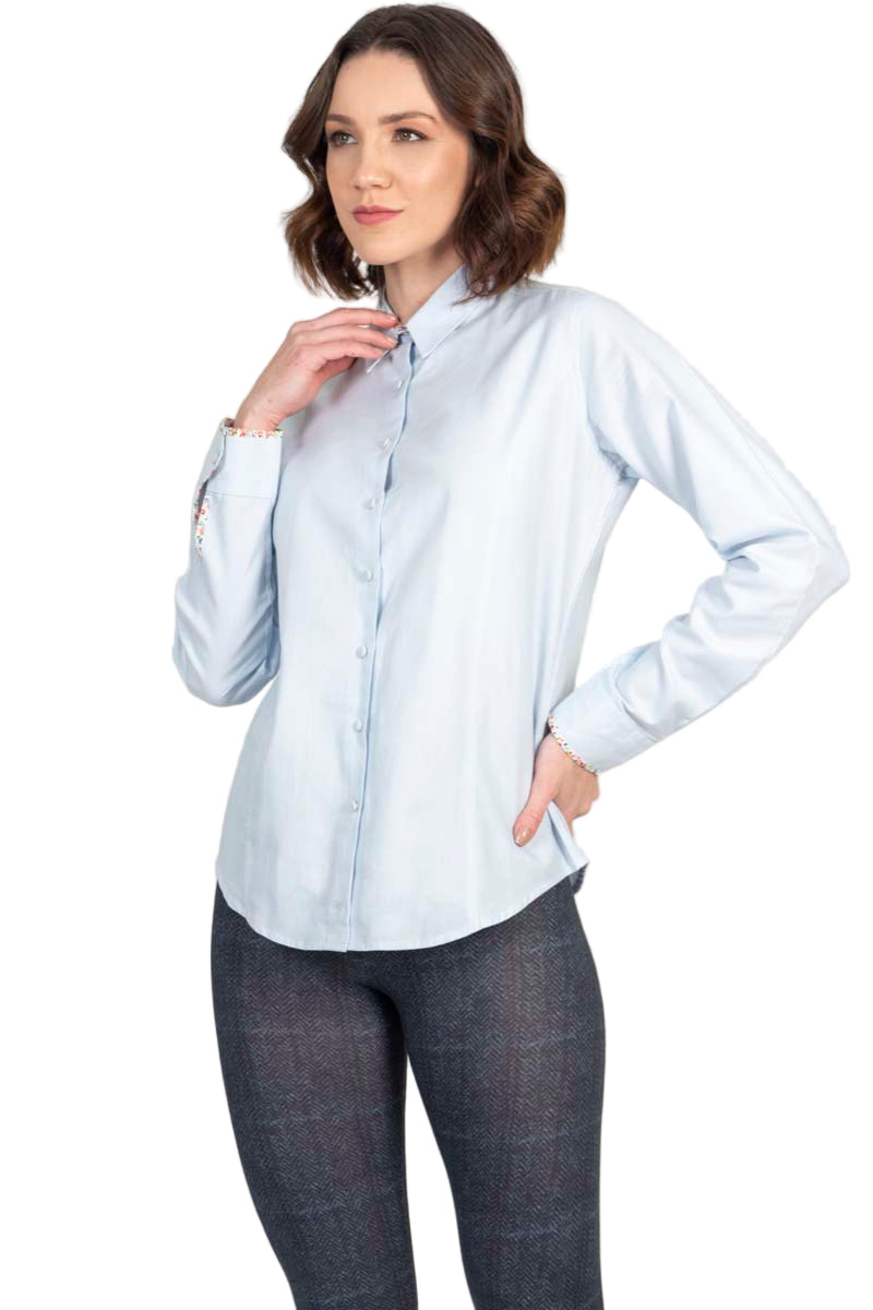 Hartwell Zoe Women’s Shirt - Plain Blue – The Auld Forge - Country Clothing