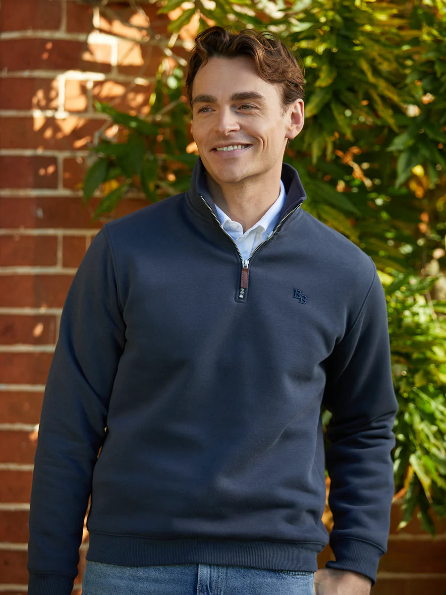 Beaumont & Bear Tuckenhay Unisex Quarter Zip - Washed Navy – The Auld ...